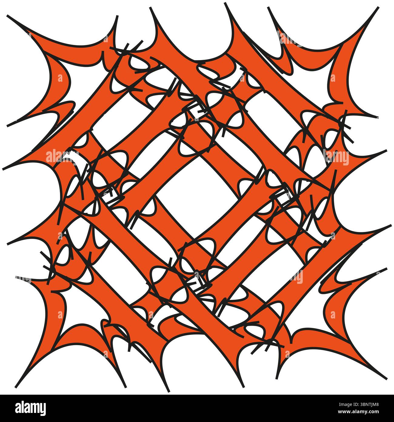 Orange spike icon. Angular web motif. Dynamic mesh Vector. White ...