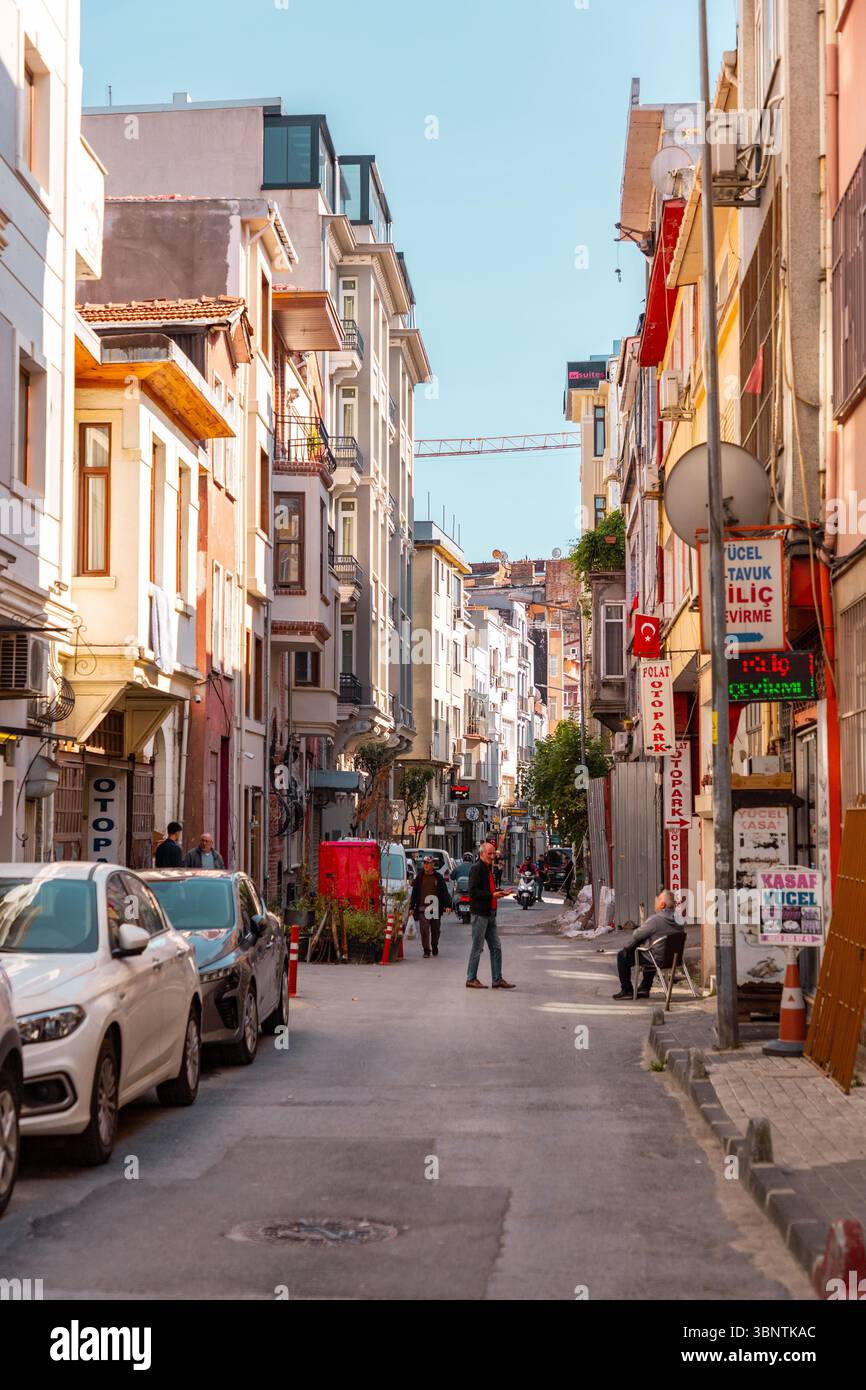 Istanbul, Turkiye - May 19, 2025: Generic street view in the straats of ...
