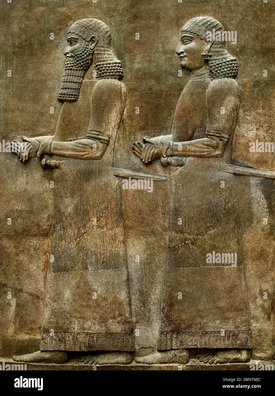 Two officials Neo Assyrian palace of Sargon II 721-705 BC Khorsabad ...