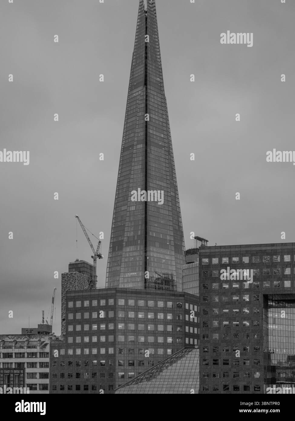 Tall cranes on construction Black and White Stock Photos & Images - Alamy