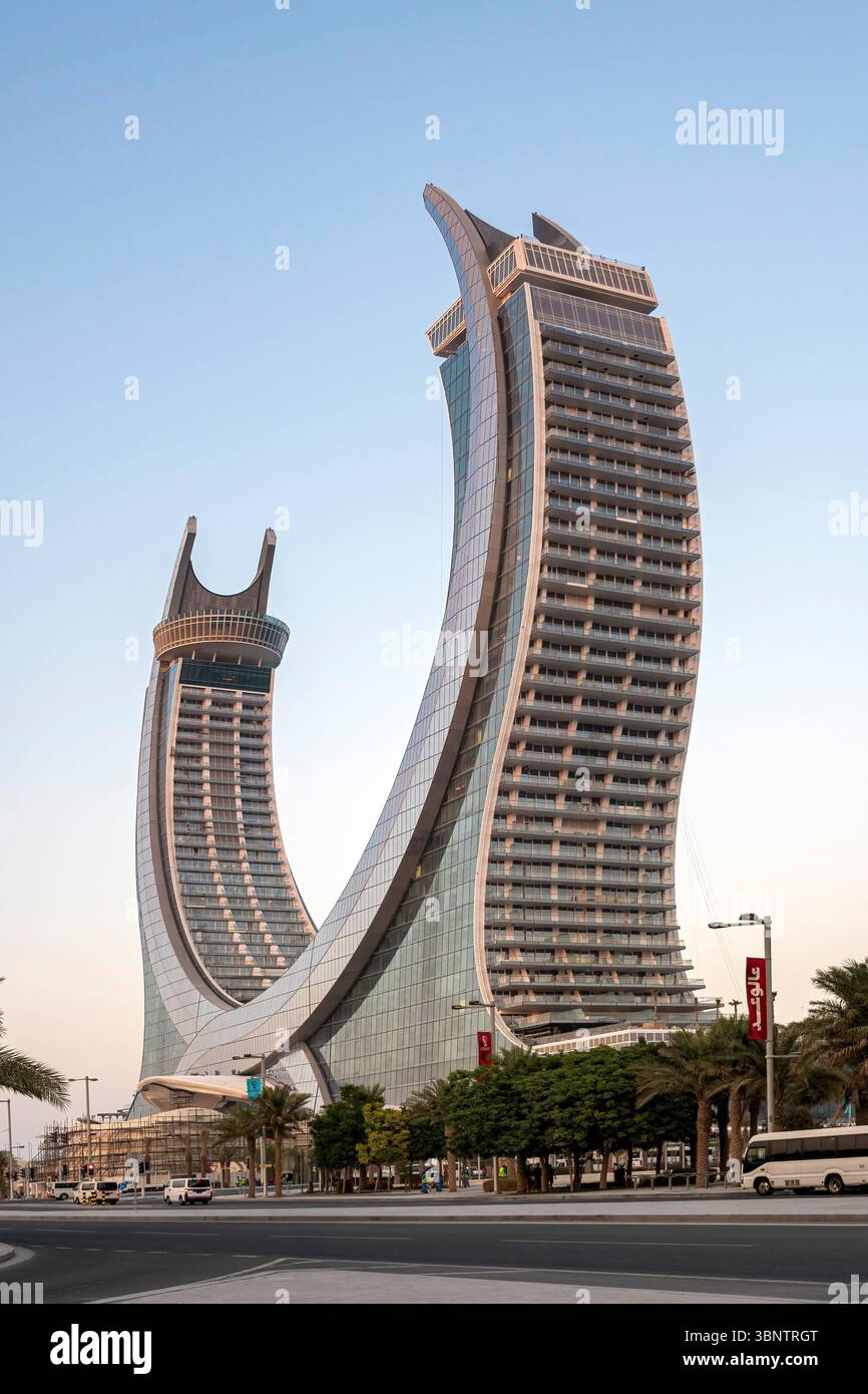 Katara buildings view from Lusail Marina Park Doha Qatar Stock Photo ...