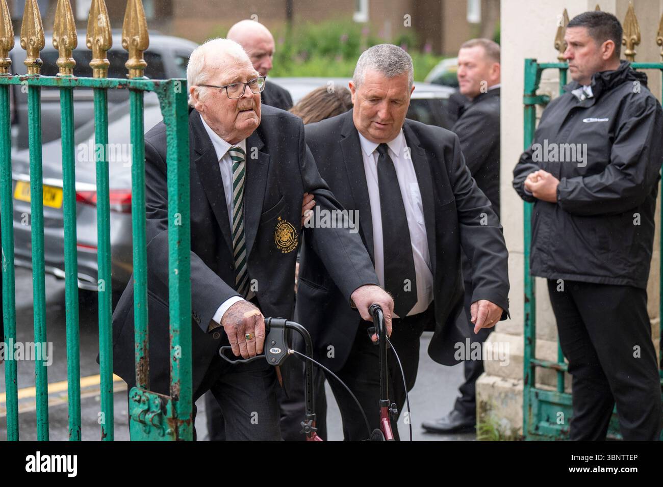 John Fallon arrives for the funeral of John Clark, held at St Mary's ...