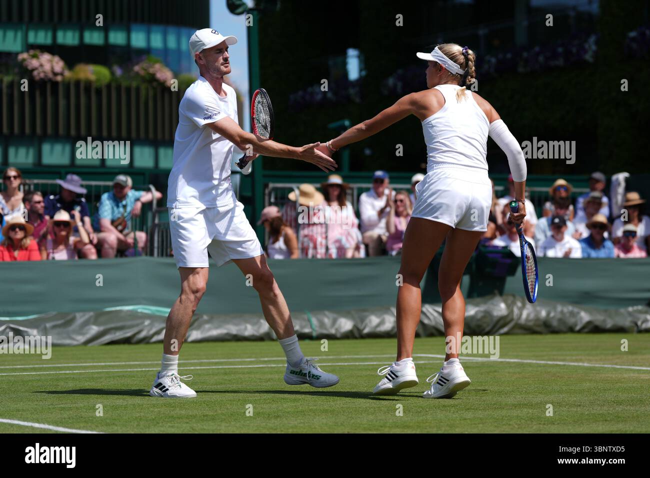 Jamie Murray and Emily Appleton during their match with David Stevenson ...