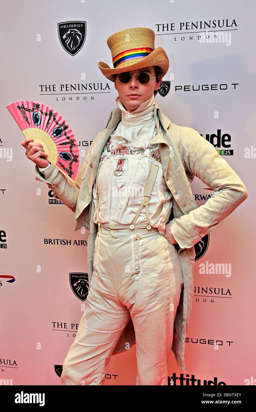 LONDON, UK. 4th July, 2025. Zack Pinsent at Attitude PRIDE Awards ...