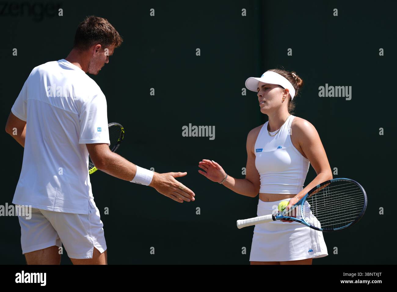 David Stevenson and Maia Lumsden during their match with Jamie Murray ...