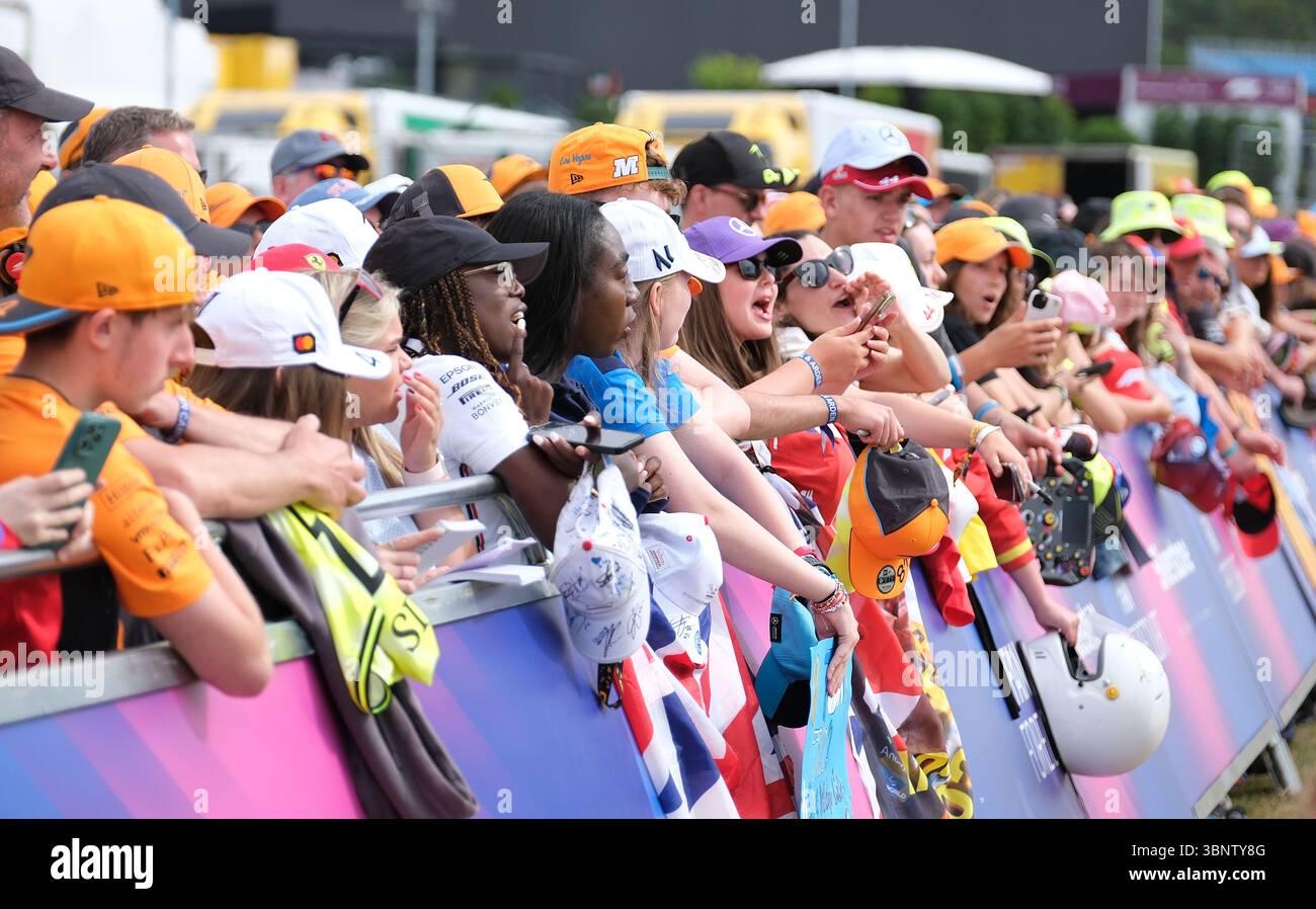 London, UK. 04th July, 2025. Formula one fans seen during the Formula ...