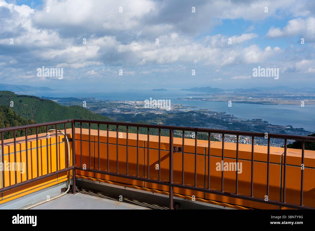 View from an observation deck on Mount Hiei Cable Enryakuji Station ...