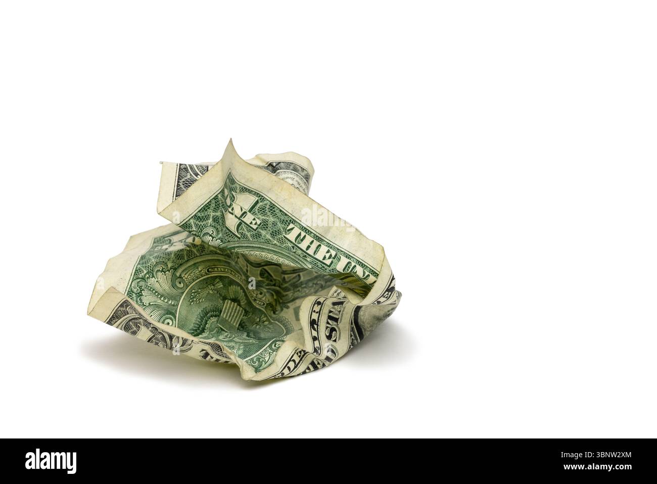 A crumpled up one dollar bill Stock Photo - Alamy
