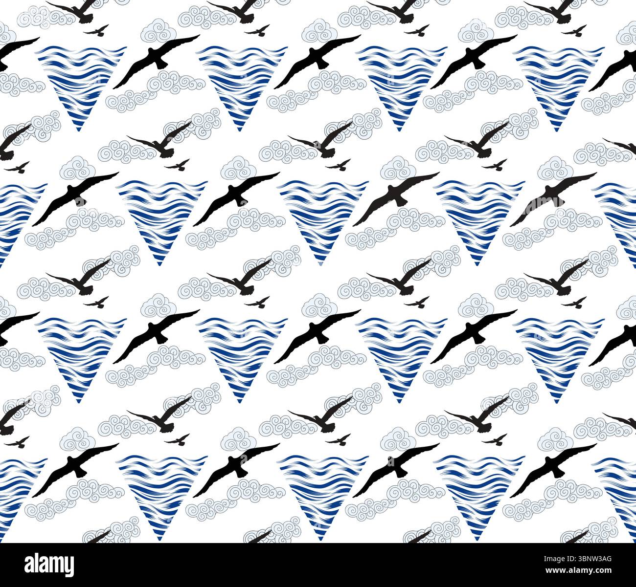 Seamless pattern of birds in motion hi-res stock photography and images ...