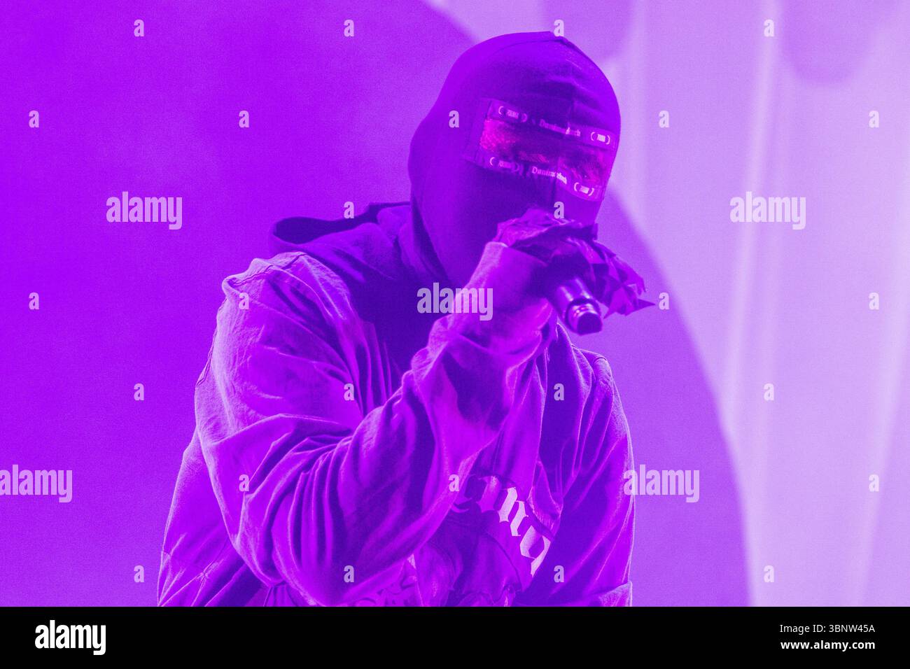 Danish anonymous mask-wearing rapper and singer D1MA performs live on ...