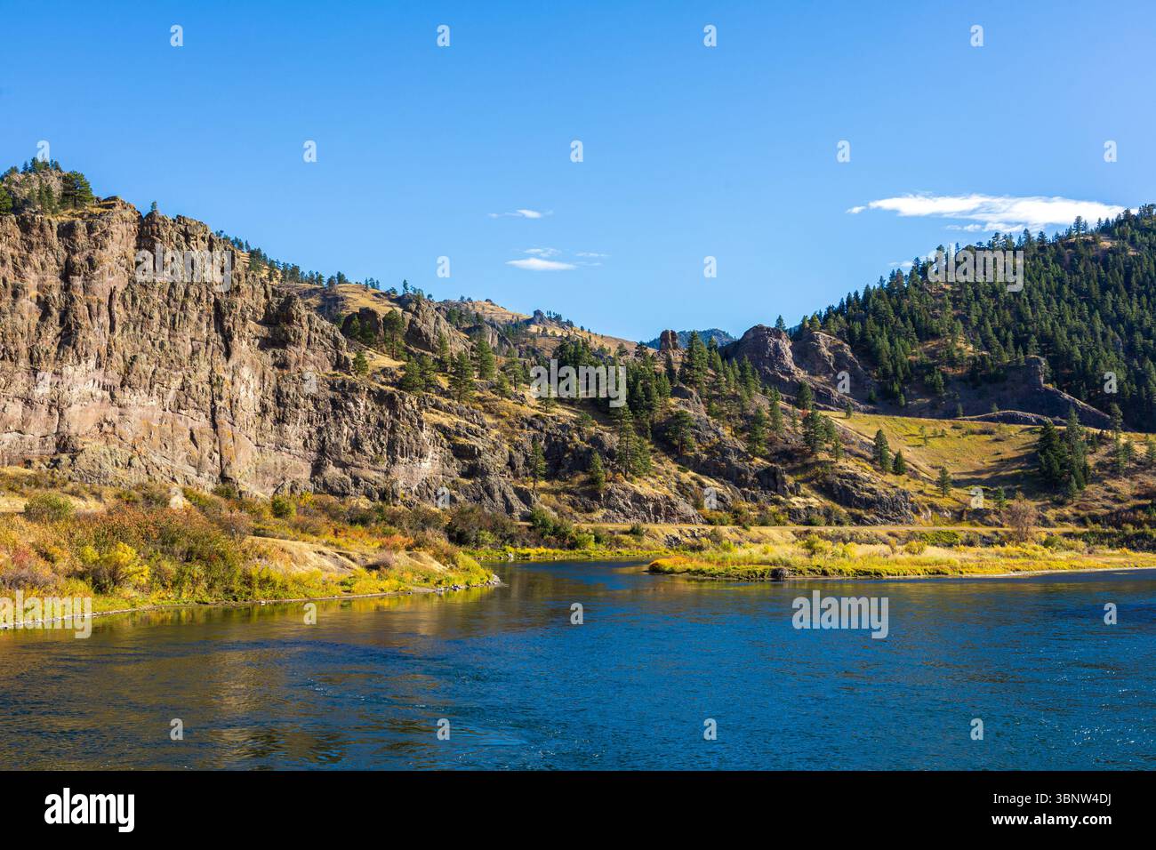 Scenic landscape showcasing the Missouri River winding through the ...