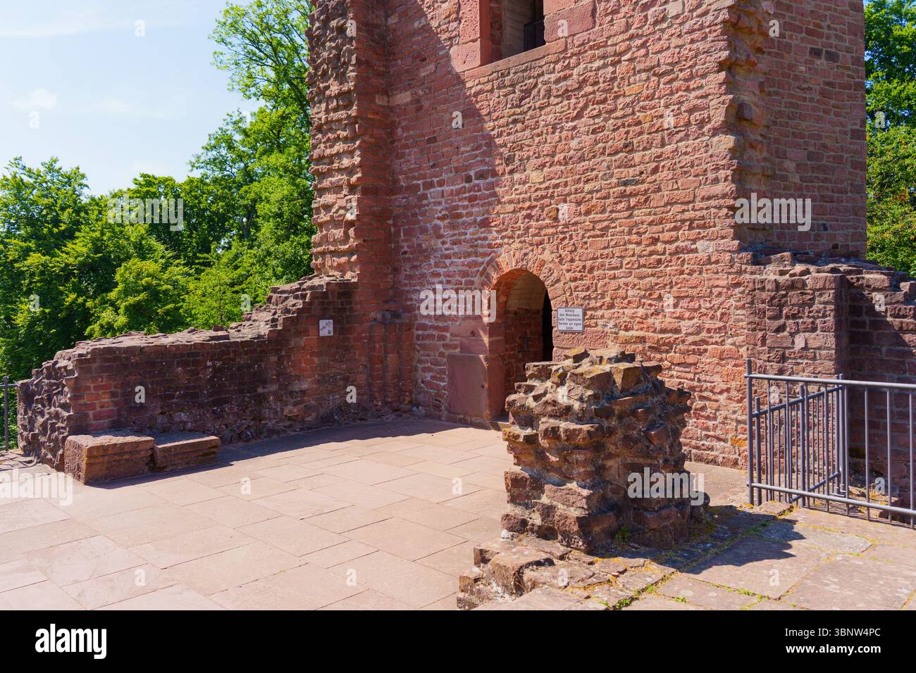 Stone ruins of the Monastery of St. Michael in Heidelberg, featuring a ...
