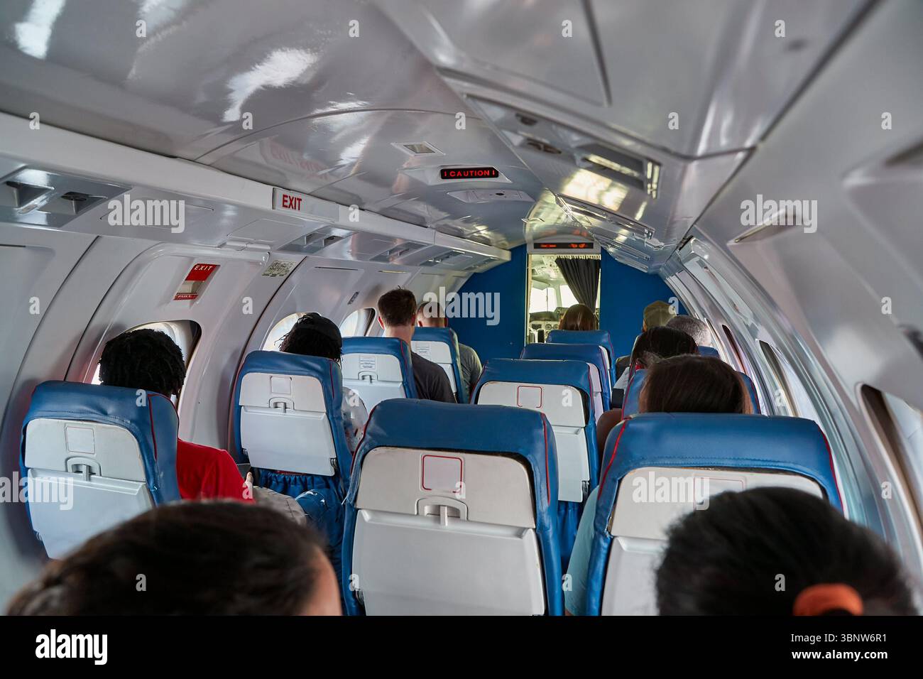 Plane cabin interior of a small aircraft Stock Photo - Alamy