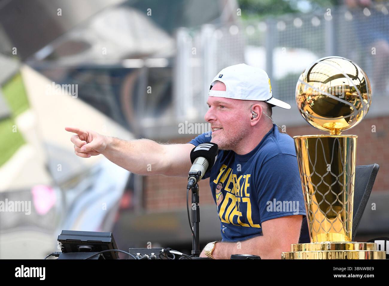 INDIANAPOLIS, IN - JUNE 11: Pat McAfee broadcasts the Pat McAfee Show ...