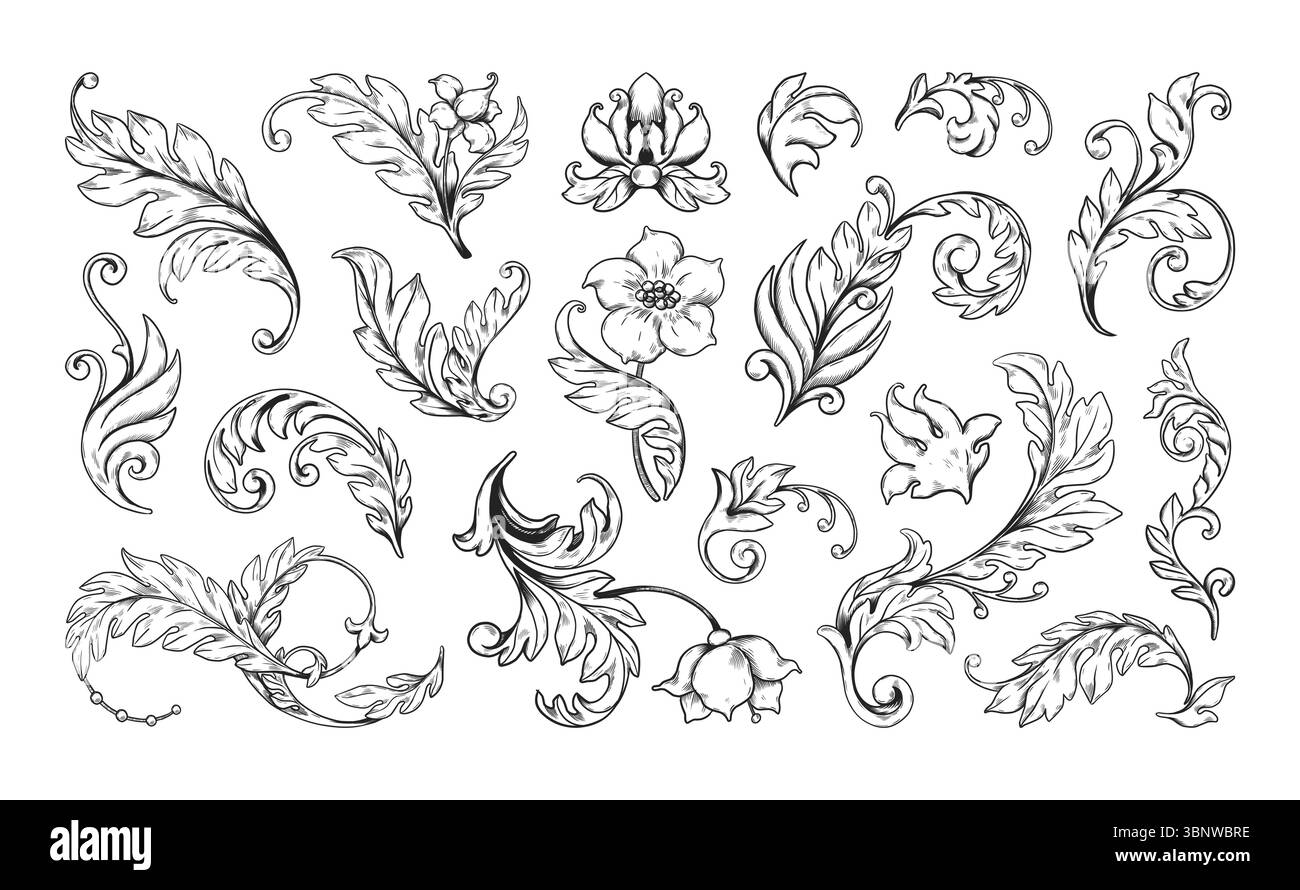 Refined corner filigree Stock Vector Images - Alamy