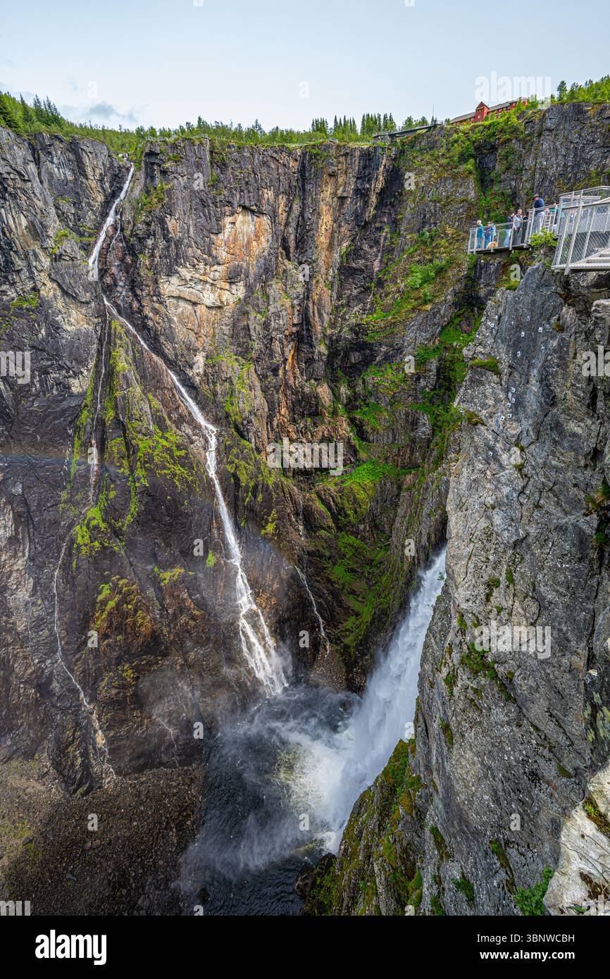 At the famous, Norwegian waterfall, Vøringsfossen in Hardanger. Here ...