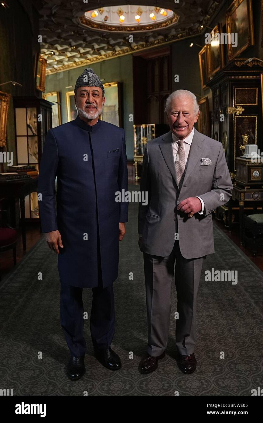 King Charles III meeting the Sultan of Oman Haitham bin Tariq Al Said ...
