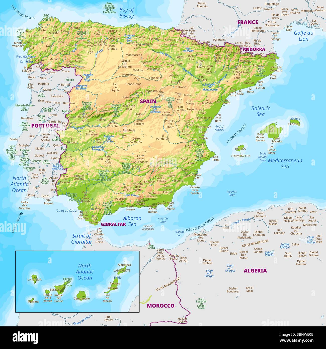 Infographic spain detailed map Stock Vector Images - Alamy