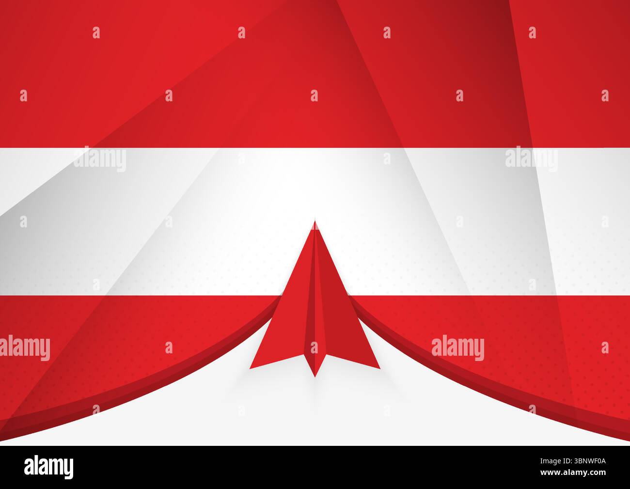 Austria Flag with Abstract Paper Airplane Design, National Flag in a ...