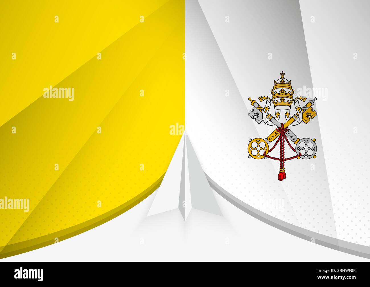 Vatican City Flag with Abstract Paper Airplane Design, National Flag in ...