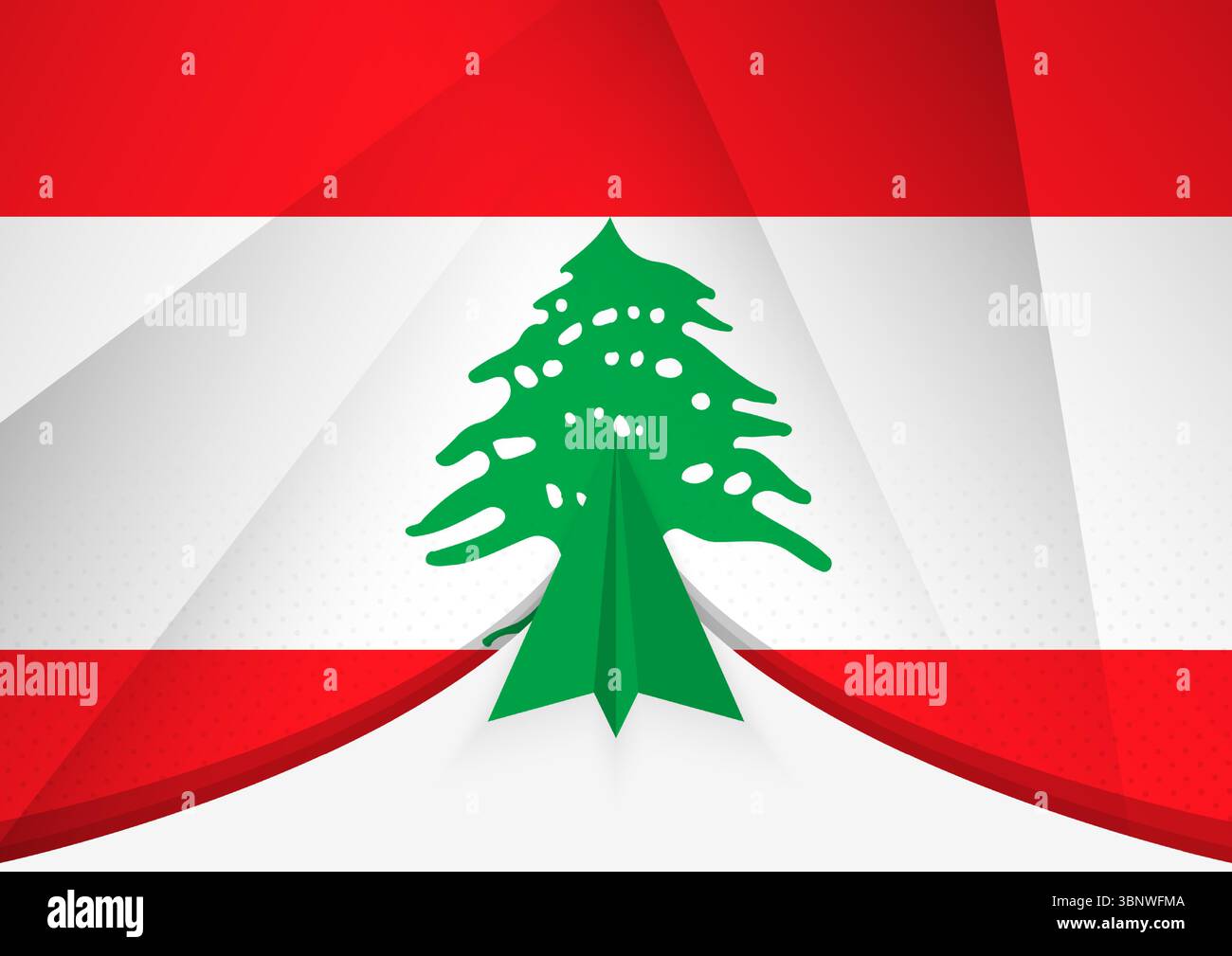 Lebanon Flag with Abstract Paper Airplane Design, National Flag in a ...