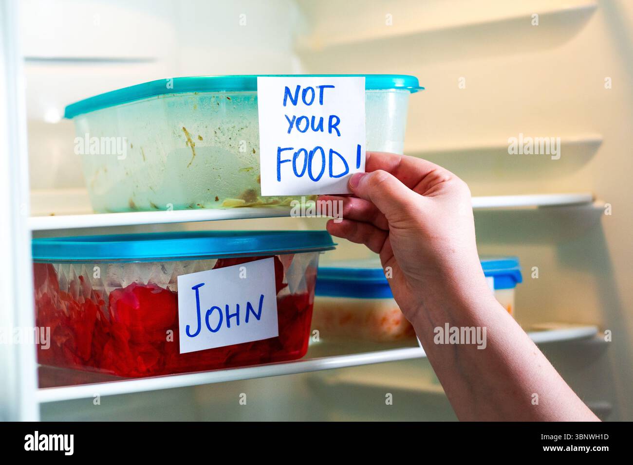 Sarcastic sticker warnings Not Your Food and Do Not Touch on lunch ...
