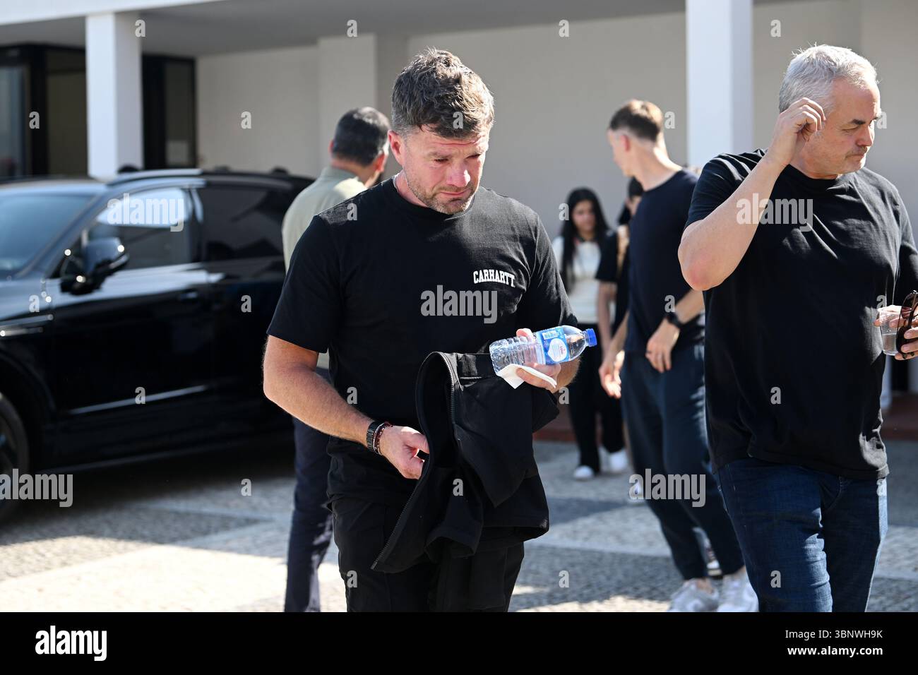 Liverpool Head of Rehab Physiotherapy Lee Nobes arrives at the wake of ...