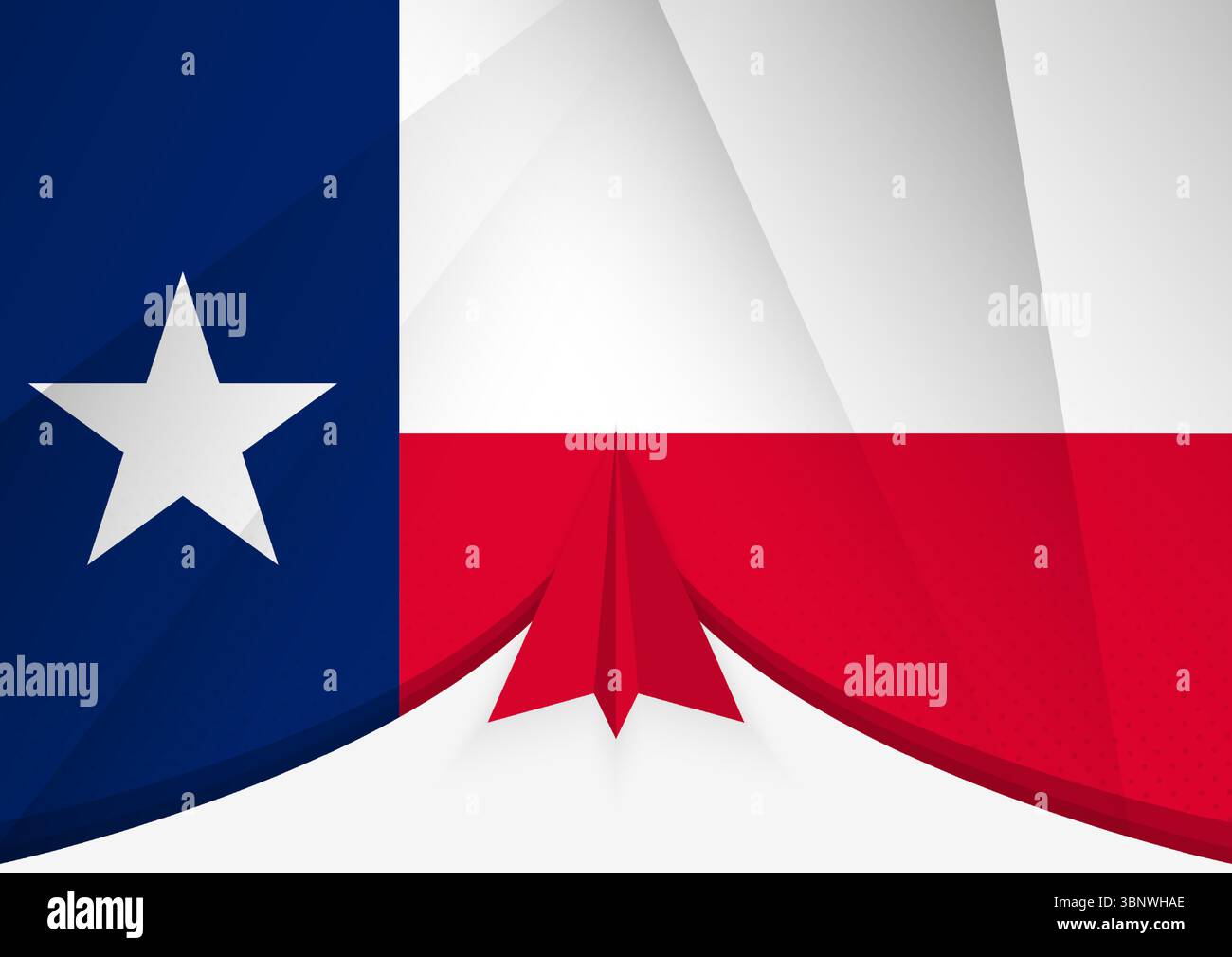 Texas Flag with Abstract Paper Airplane Design, National Flag in a ...