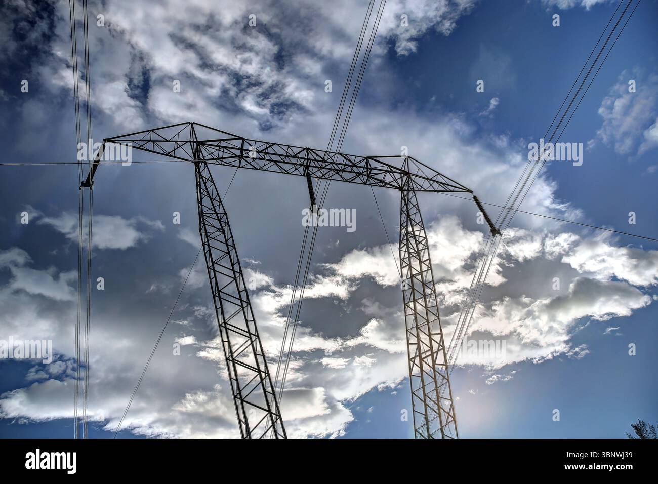 Scotch Creek, BC - July 19, 2014: High tension electricity power ...