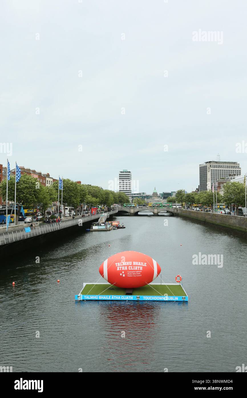 Dublin, Ireland – 04th July 2025 – A large inflatable American Football ...