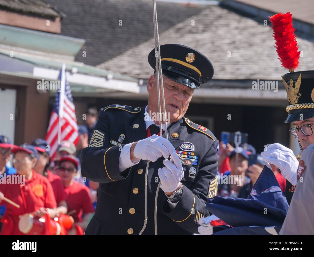 New York, New York, USA. 4th July, 2025. Annual July 4th raising the US ...