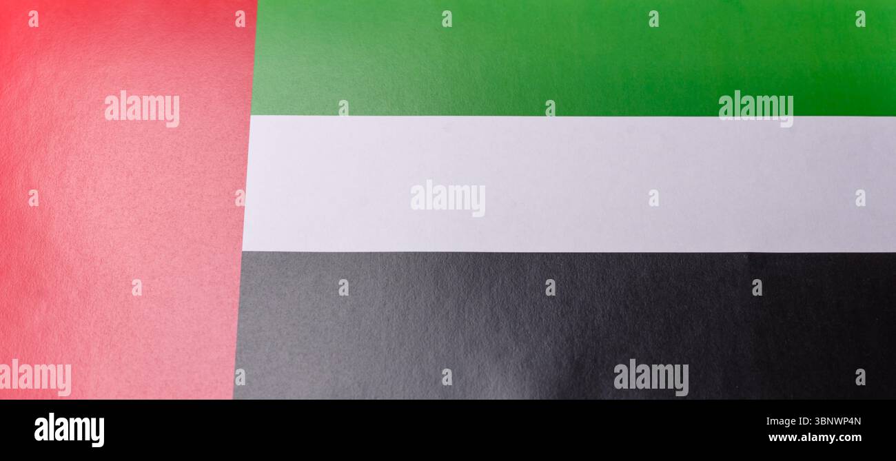 UAE flag in red, white, green and black colors as a symbol of ...