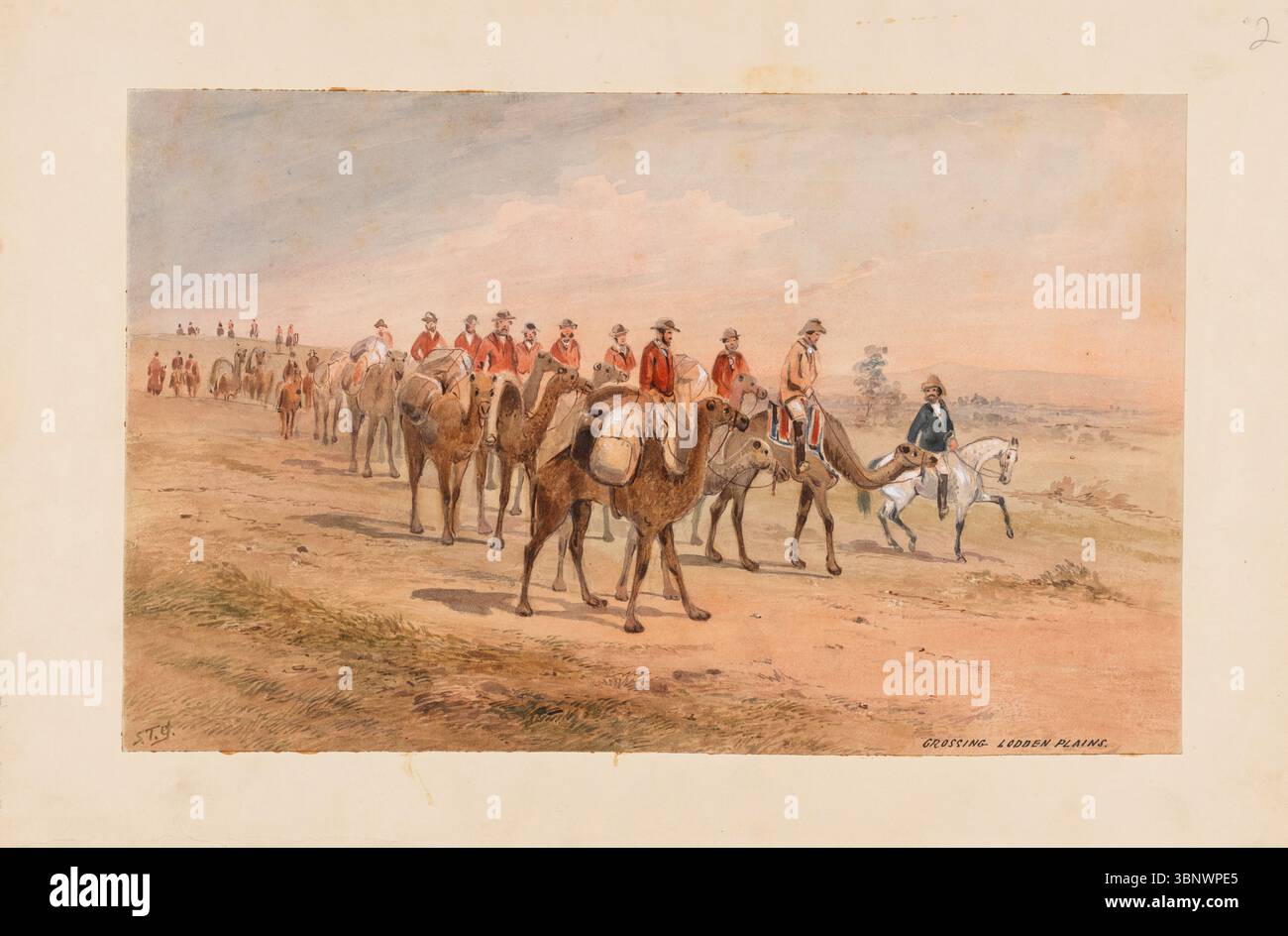 Crossing Lodden Plains, Australia. Vintage Lithograph from Burke and ...