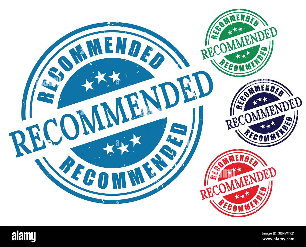 Recommended stamp vector graphic set for approval and quality assurance ...