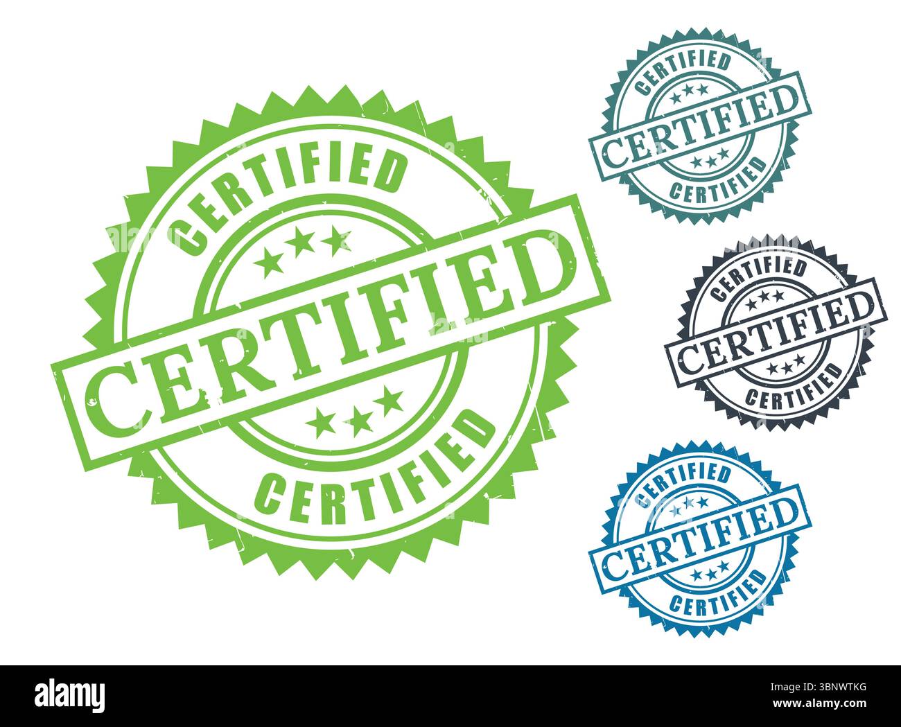 Certified stamp vector graphic design elements for quality assurance ...