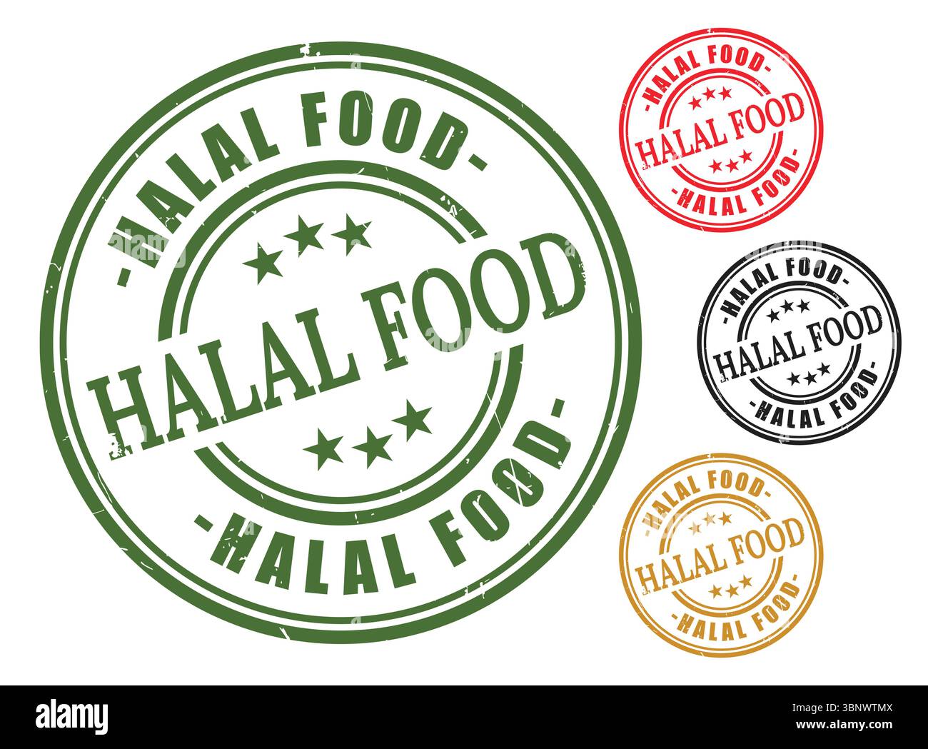 Halal food certified stamp vector graphic for restaurants and product ...