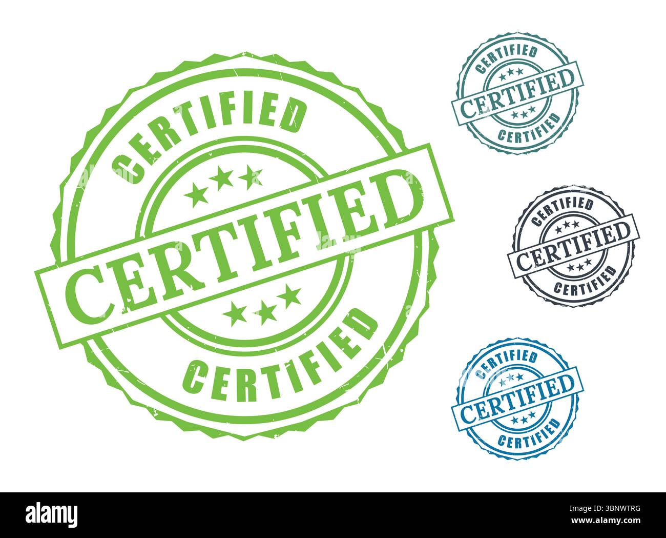 Certified stamp vector graphic for quality assurance and approval documents and official ...