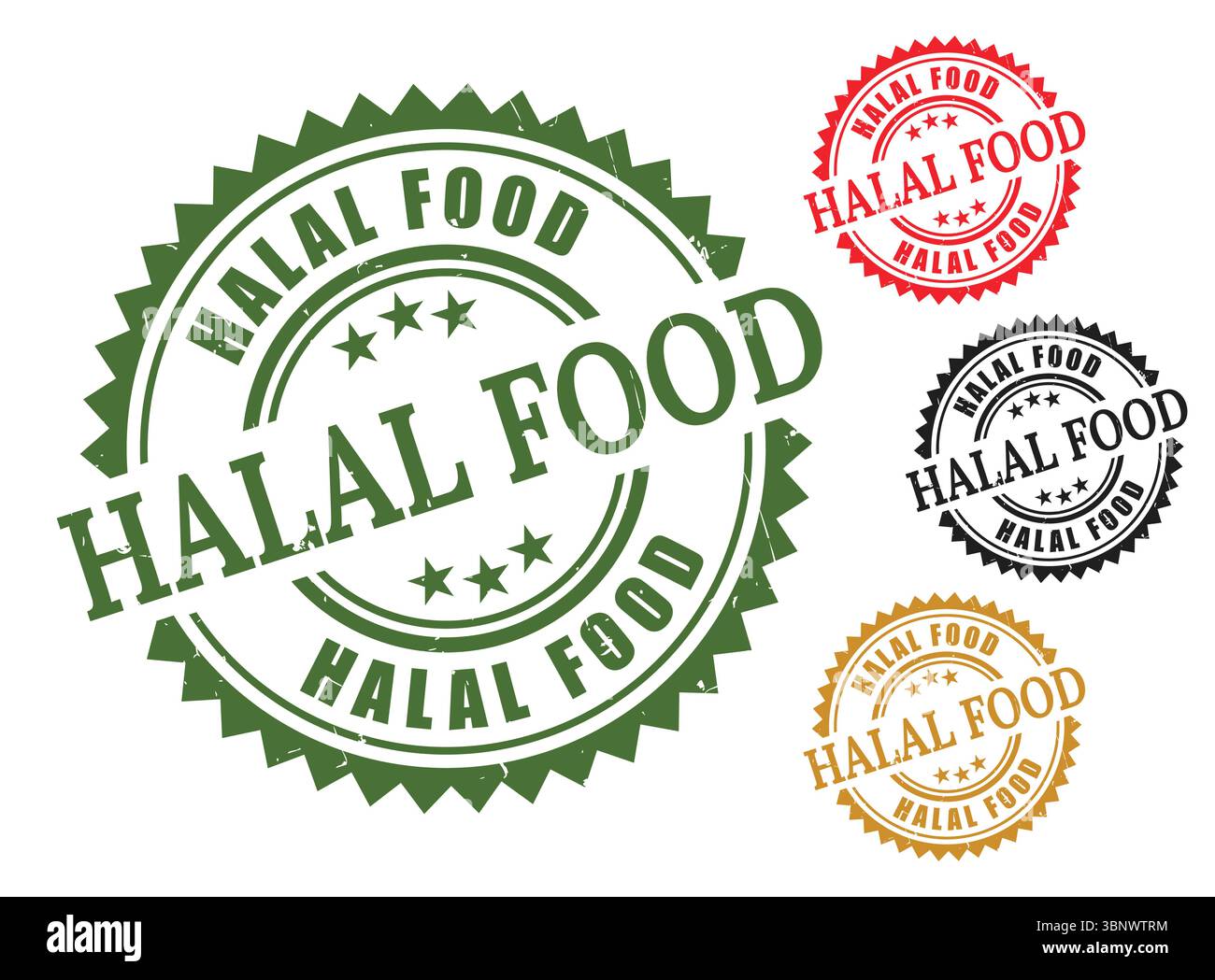 Halal certified food product label vector graphic element for ...