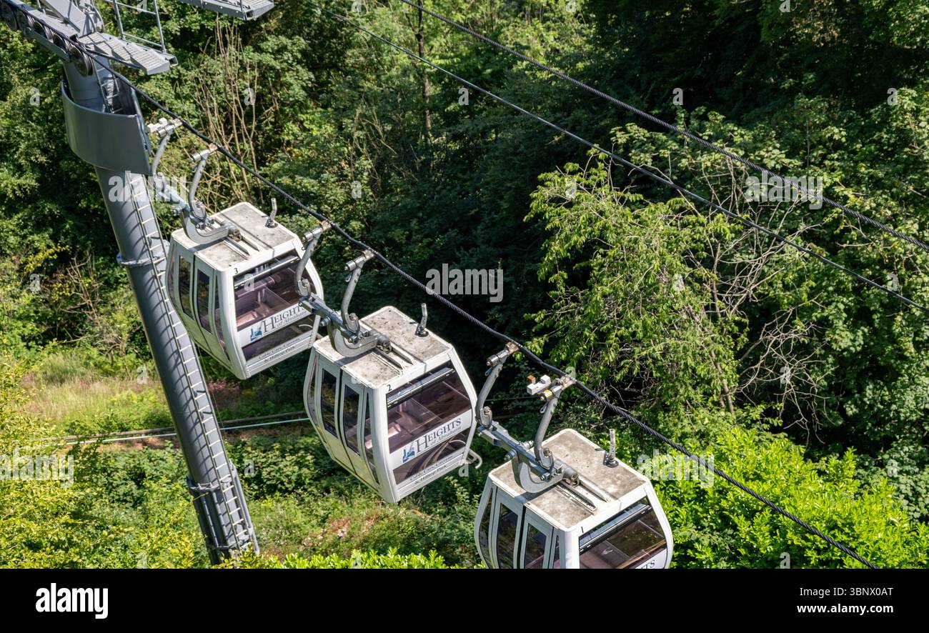 Matlock Bath, Derbyshire, UK – June 18 2025. Top down view of cable ...