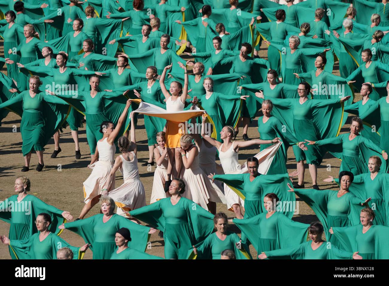 Participants perform during the Estonian Song and Dance Celebration ...