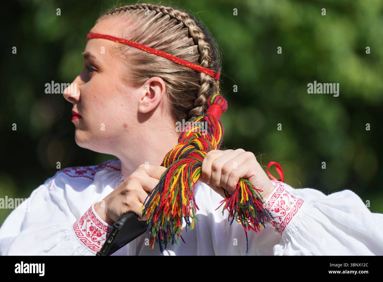 A participant prepares for performance ahead of the Estonian Song and ...