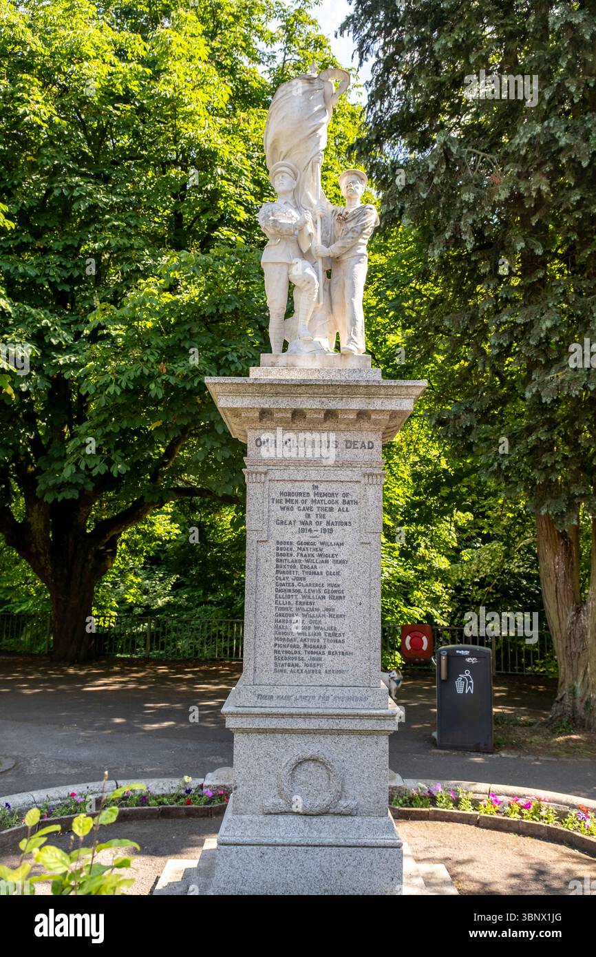 Matlock Bath, Derbyshire, UK – June 18 2025. Ornate war memorial in ...