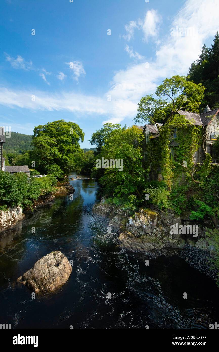 River Llugwy at Bews-y-Coed, Conwy, North Wales, UK Stock Photo - Alamy