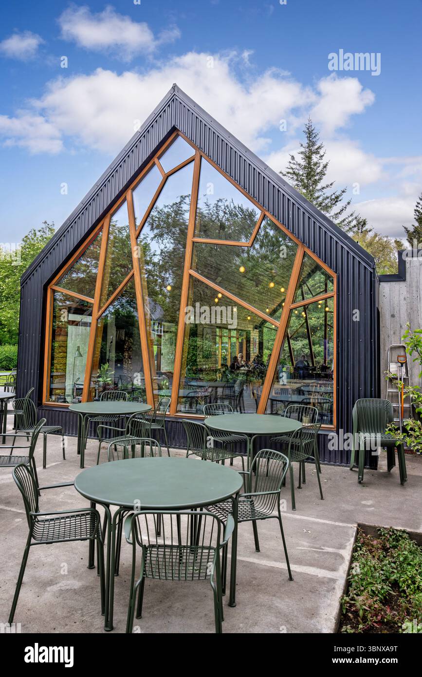The cafe in the Akureyri botanical gardens in Akureyri, Iceland on 6 ...