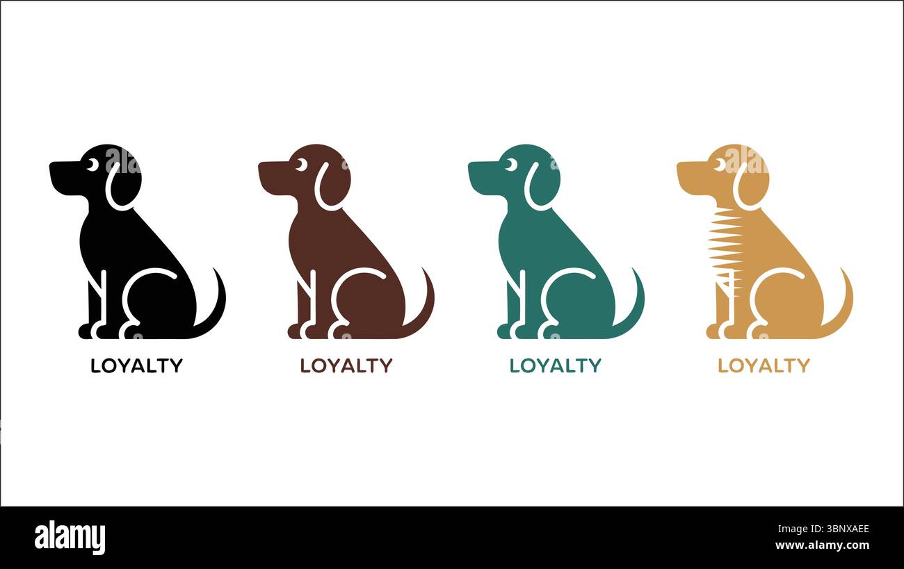 Dog silhouette sitting logo with minimal style Stock Vector Image & Art ...