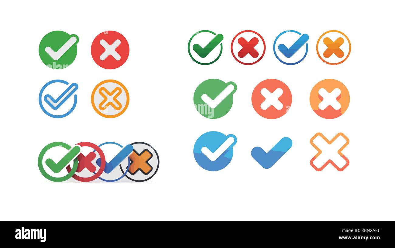 Cross tick user icon Stock Vector Images - Alamy