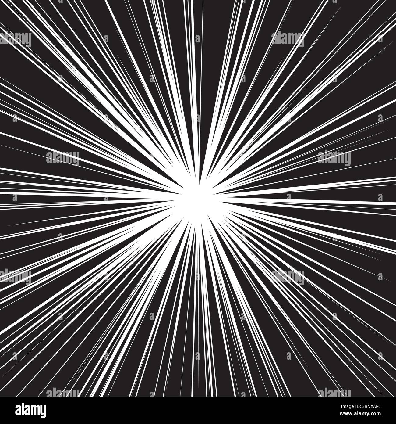 Explosion Comic Effect With Radial Speed Lines On Black Background ...
