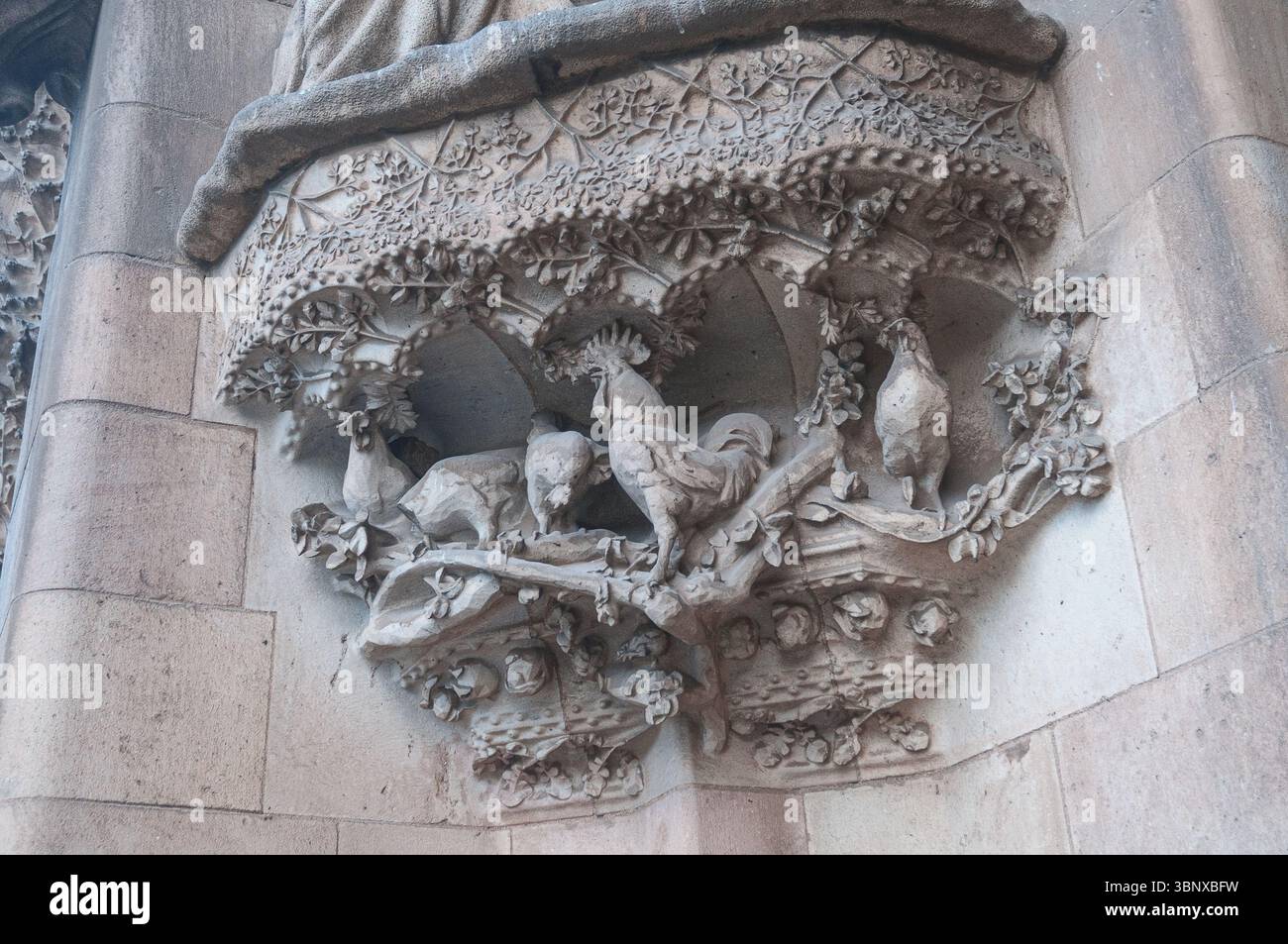Decorative details below Mary’s visit to Elizabeth sculpture on the ...