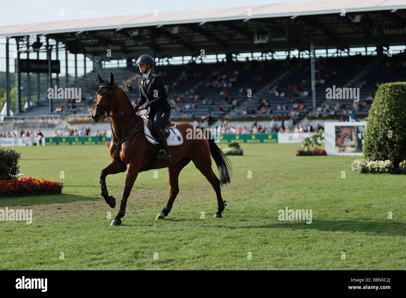 Libussa Lübbeke of Germany with Caramia 34 during the showjumping of ...