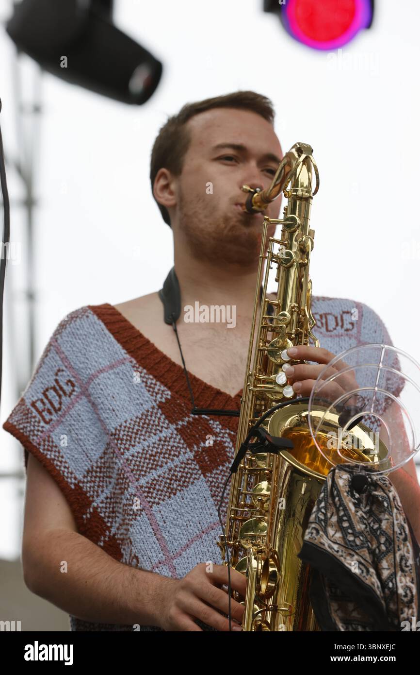 PORTLAND, OR – JULY 4, 2025: Kota Dosa performs as the opening act at ...